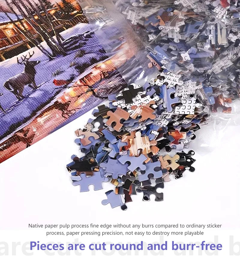 70cm*50cm 1000pcs Winter Snow Cottage Collection Jigsaw Puzzle ...